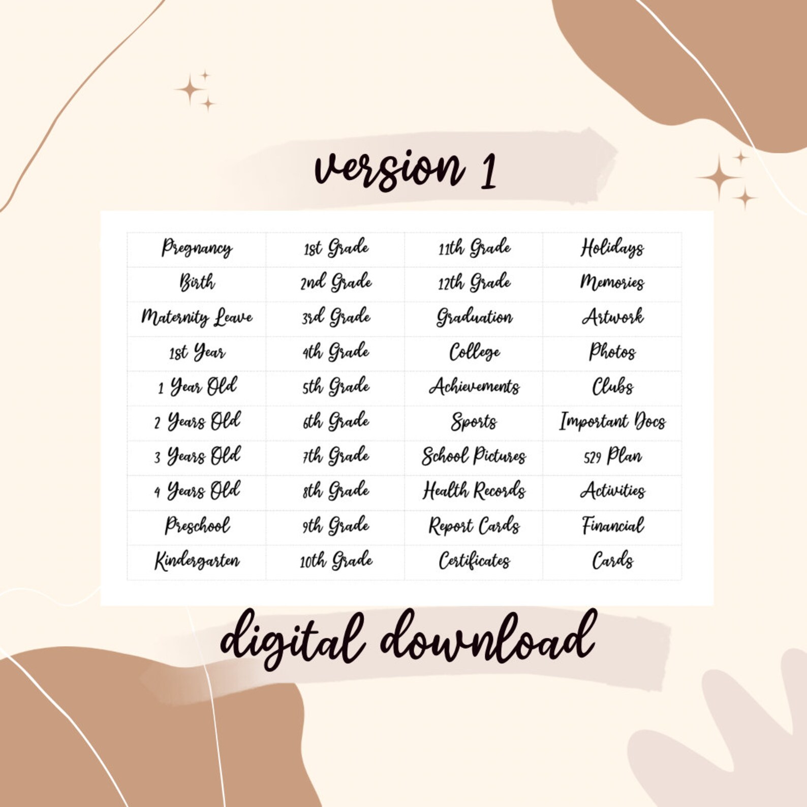 Milestone Tote Labels Version 1 DIY Milestone Box Child File Box Child ...