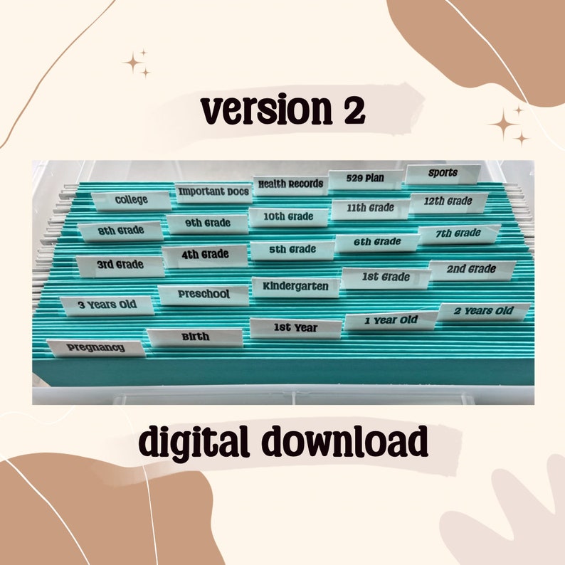 Milestone Tote Labels Version 2 DIY Milestone Box Child File Box Child ...