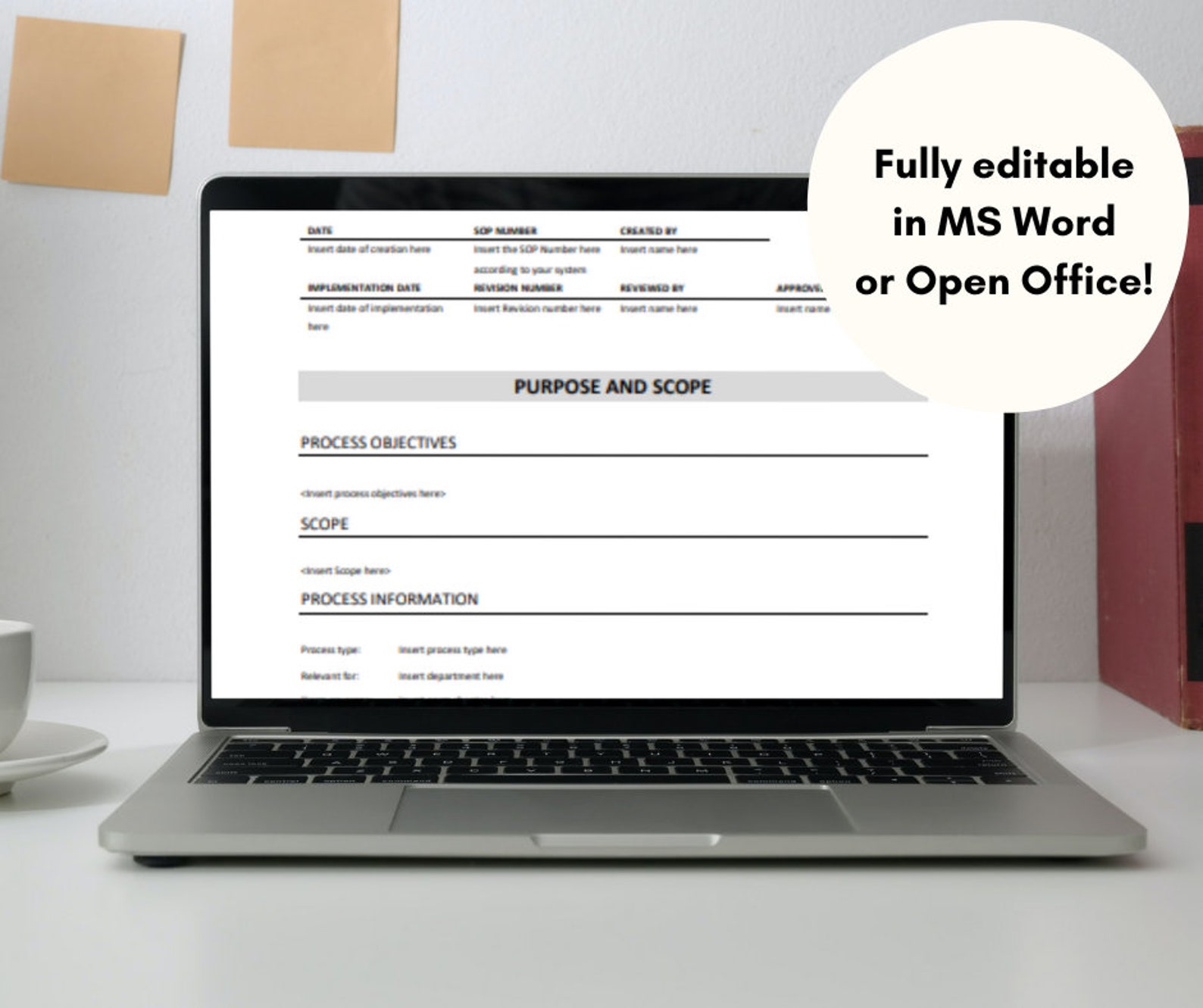 Standard Operating Procedure, SOP, Editable Word Template for Your ...