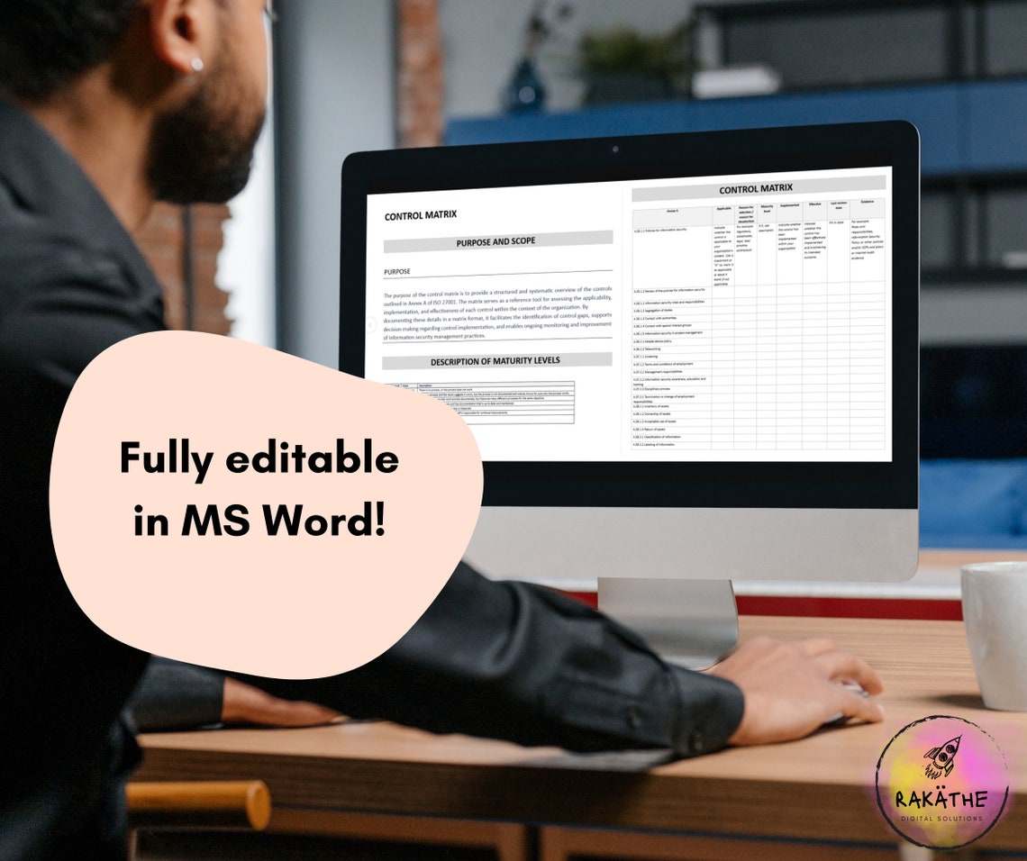 ISO/IEC 27001 Control Matrix Template I Structured and Systematic ...