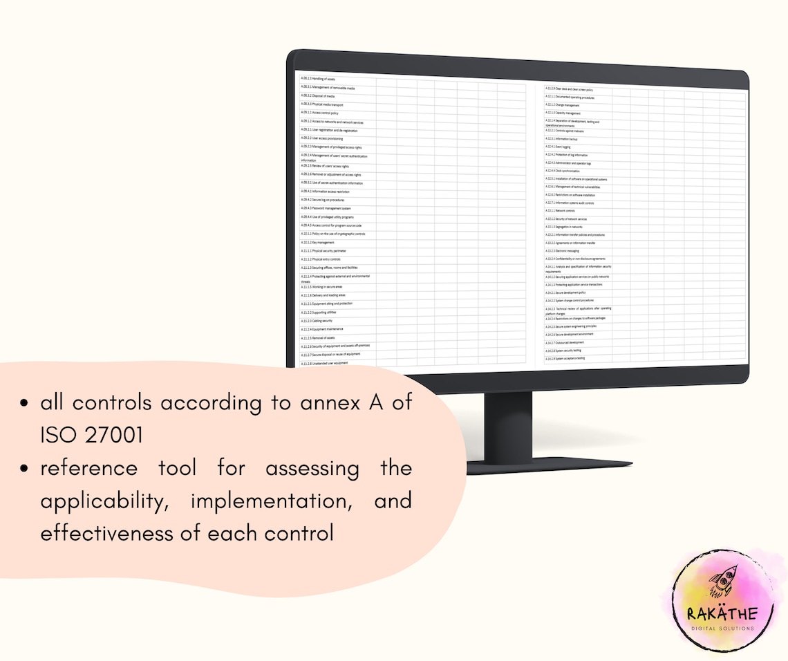 ISO/IEC 27001 Control Matrix Template I strukturierter und ...