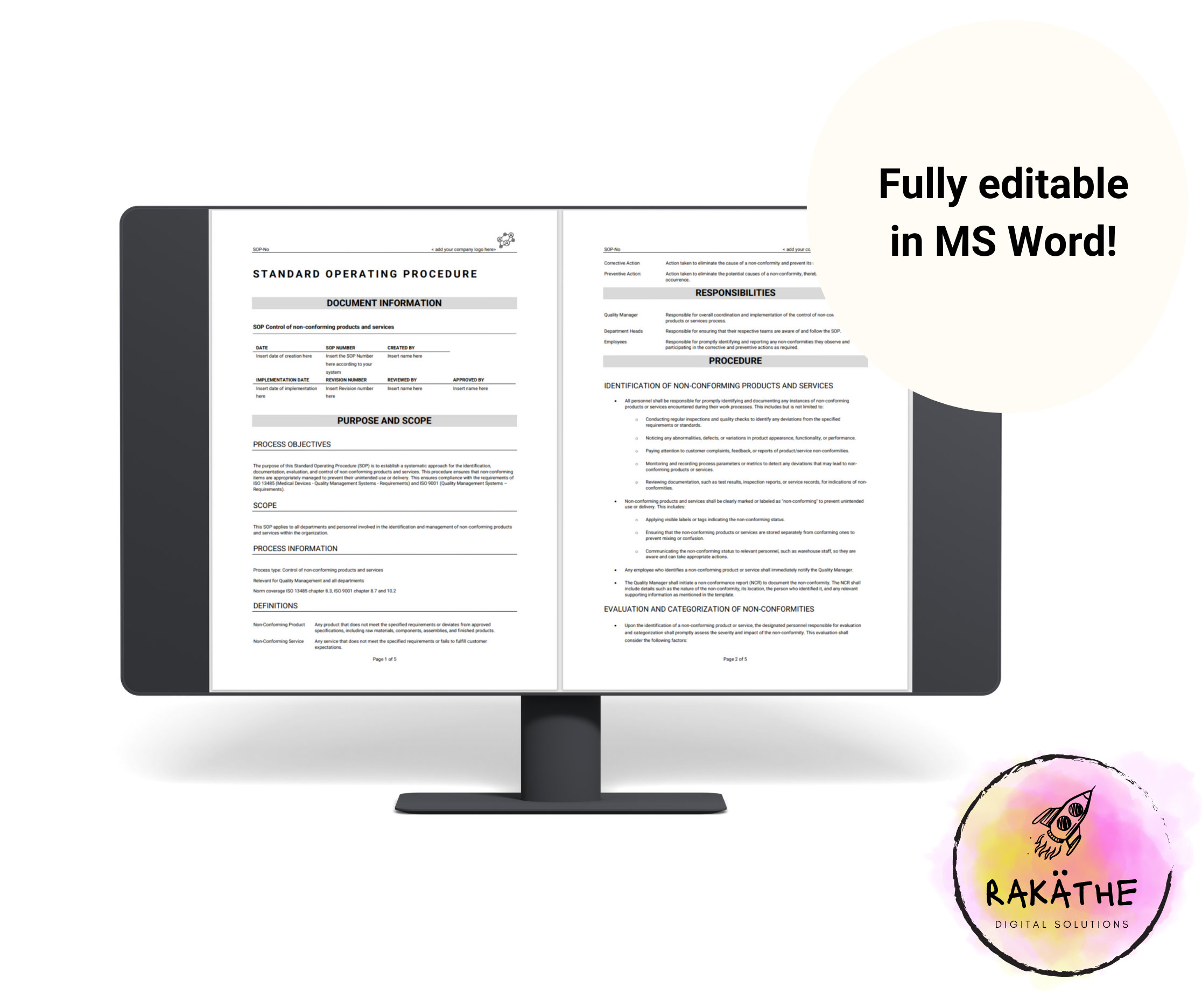 Standard Operating Procedure Control of Non-conforming Products I SOP I ...
