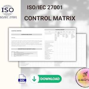 ISO/IEC 27001 Control Matrix Template I strukturierter und ...