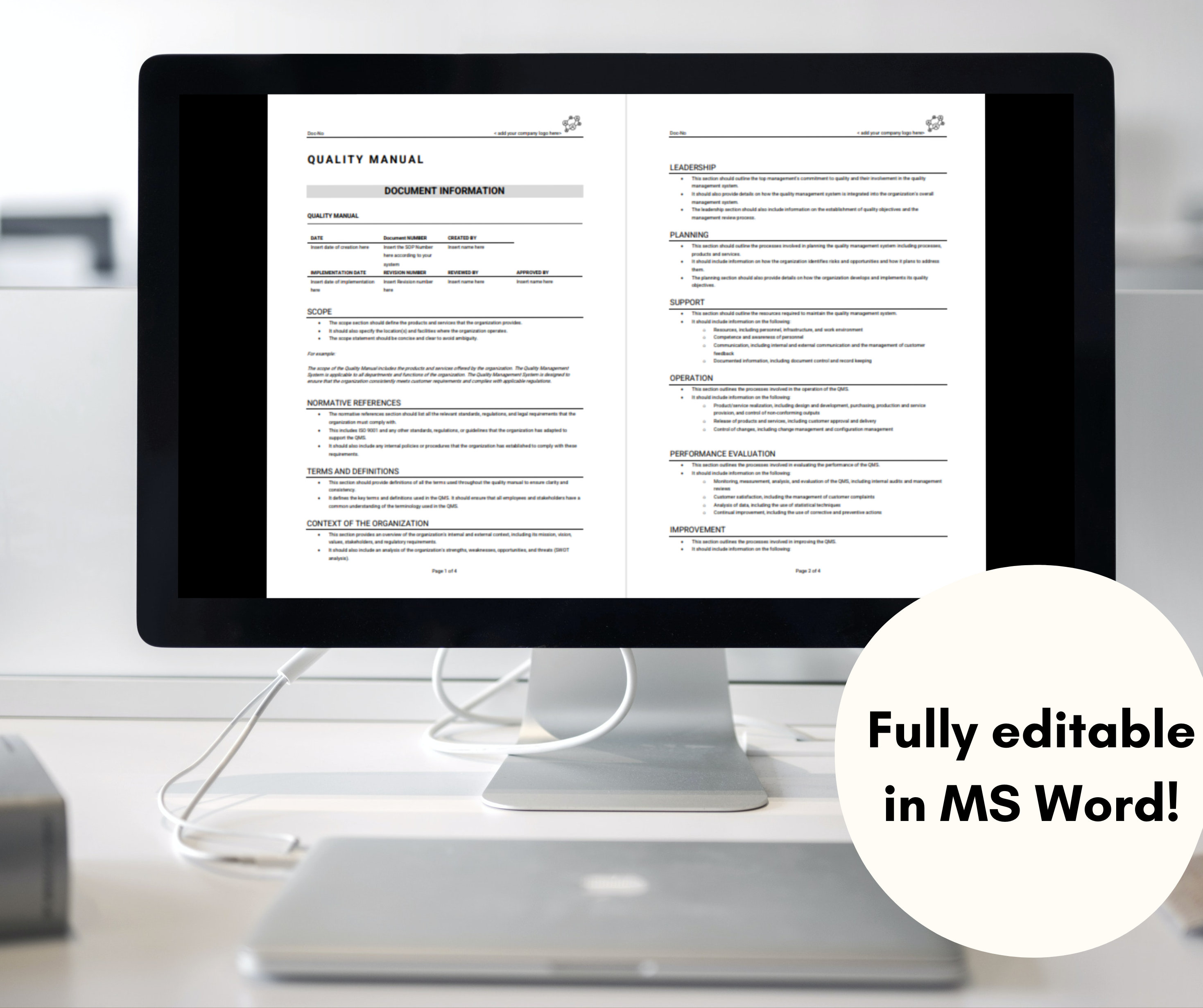 Basic Framework Quality Manual for Your Organization I ISO 9001 I ...