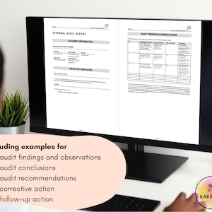 Internal Audit Report Template, ISO9001, Editable MS Word (digital ...