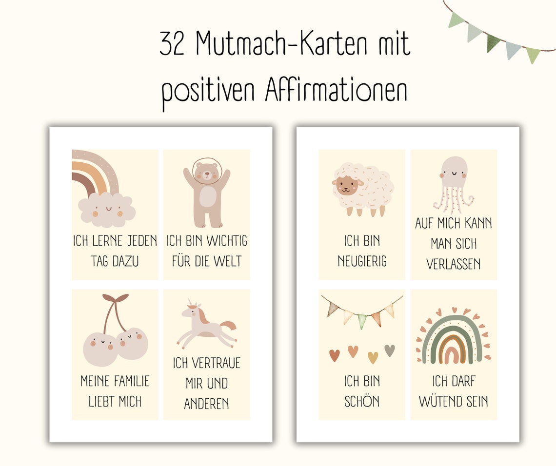 32 Mutmach-Karten für selbstbewusste Kinder zum Ausdrucken I ...
