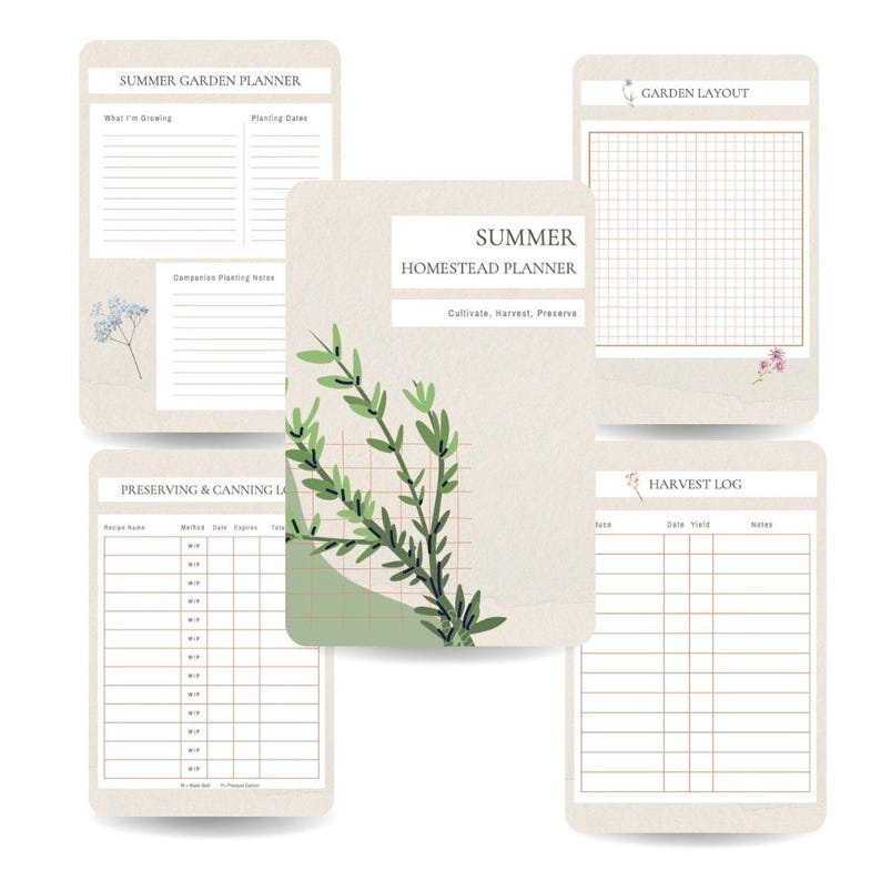 Summer Homestead Planner Printable | Garden, Animal, Preserving & Meal ...