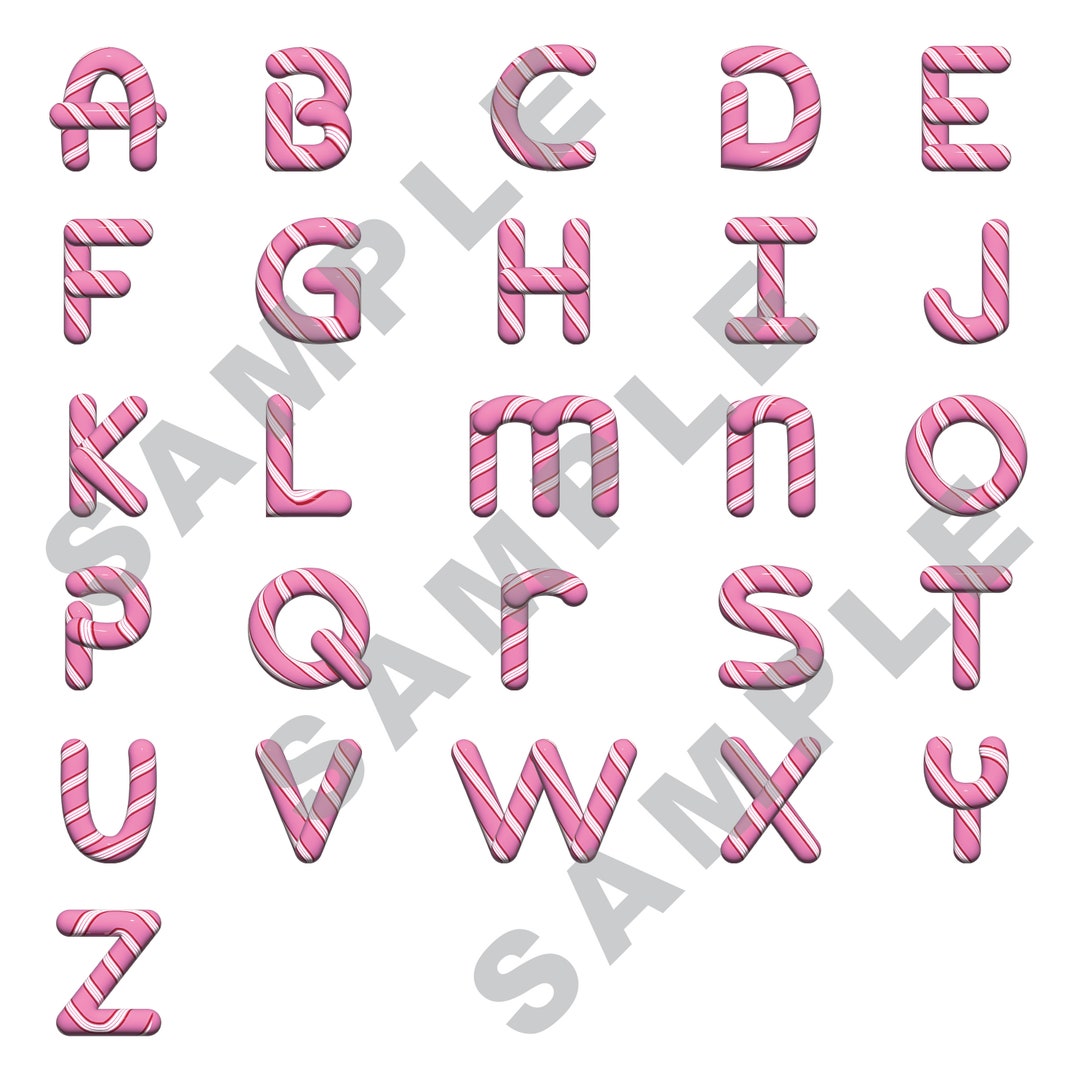 Candy Cane Letters A To Z Png Files Etsy Australia