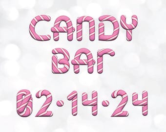 Candy Cane Letters A to Z (PNG Files) - Etsy
