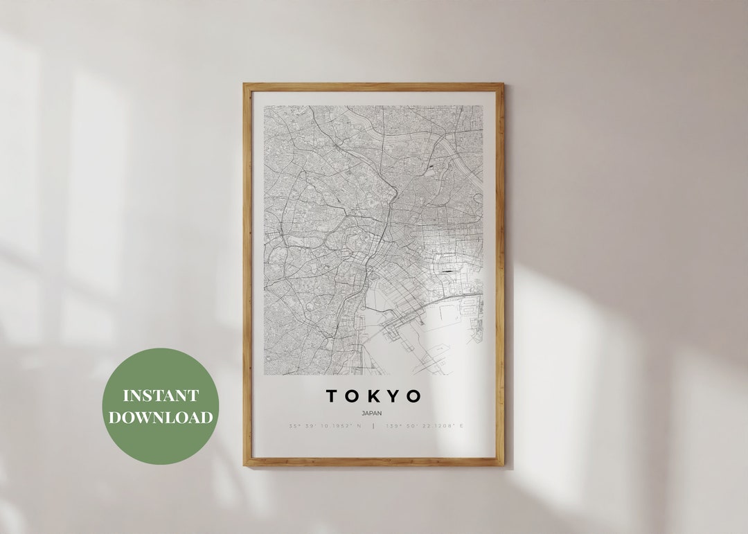 Tokyo Map Print | City Map Print | Tokyo Poster | City Map Wall Art ...