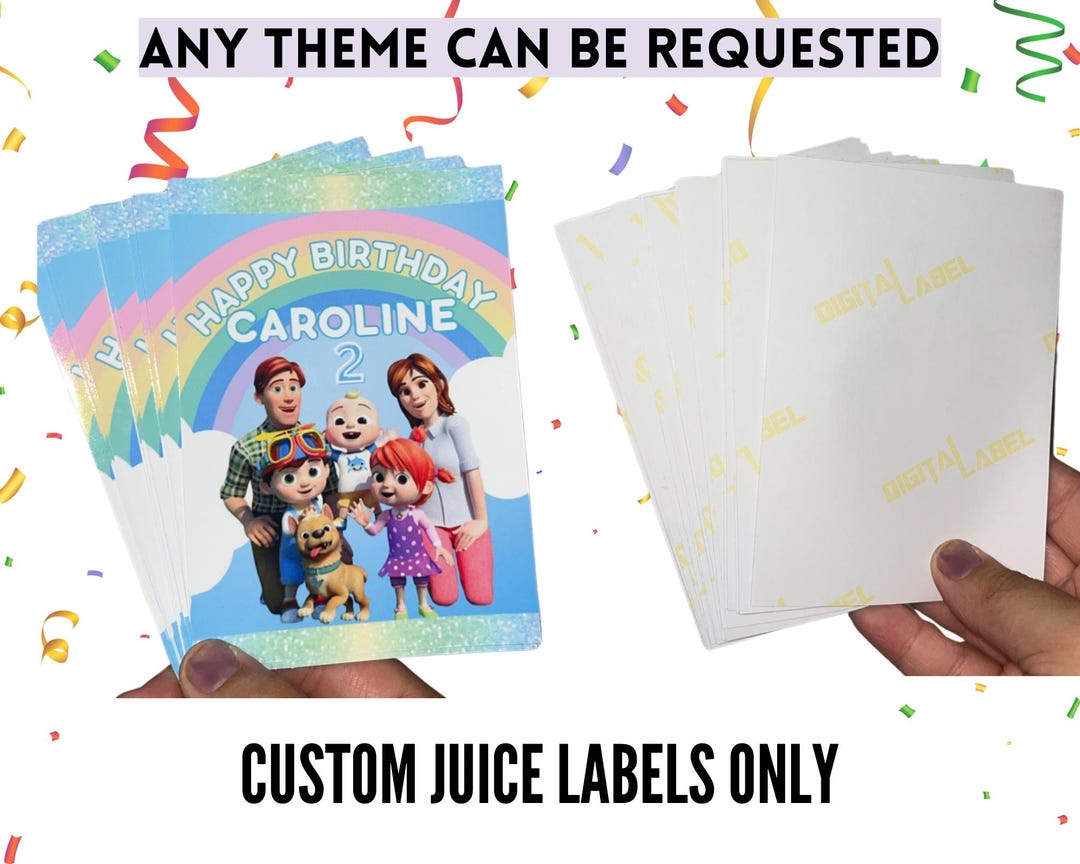 Custom Cocomelon Juice Labels, Pastel, Juice Labels Only, Custom ...