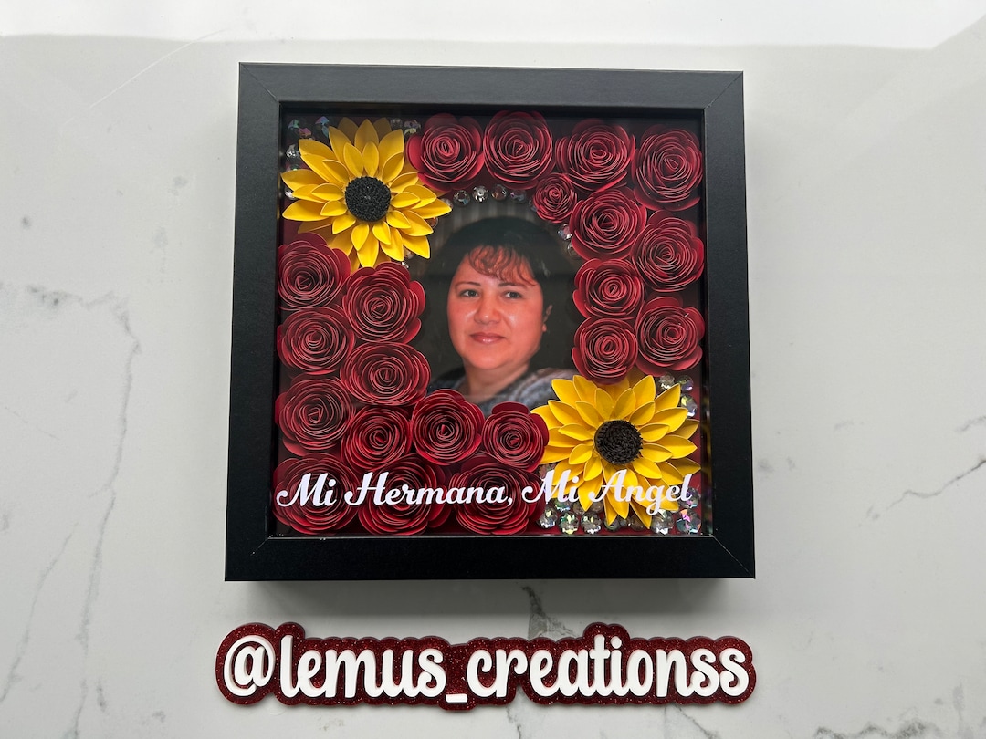 Memorial Shadow Box Rose Shadow Box Paper Roses Memorial of a Loved One ...