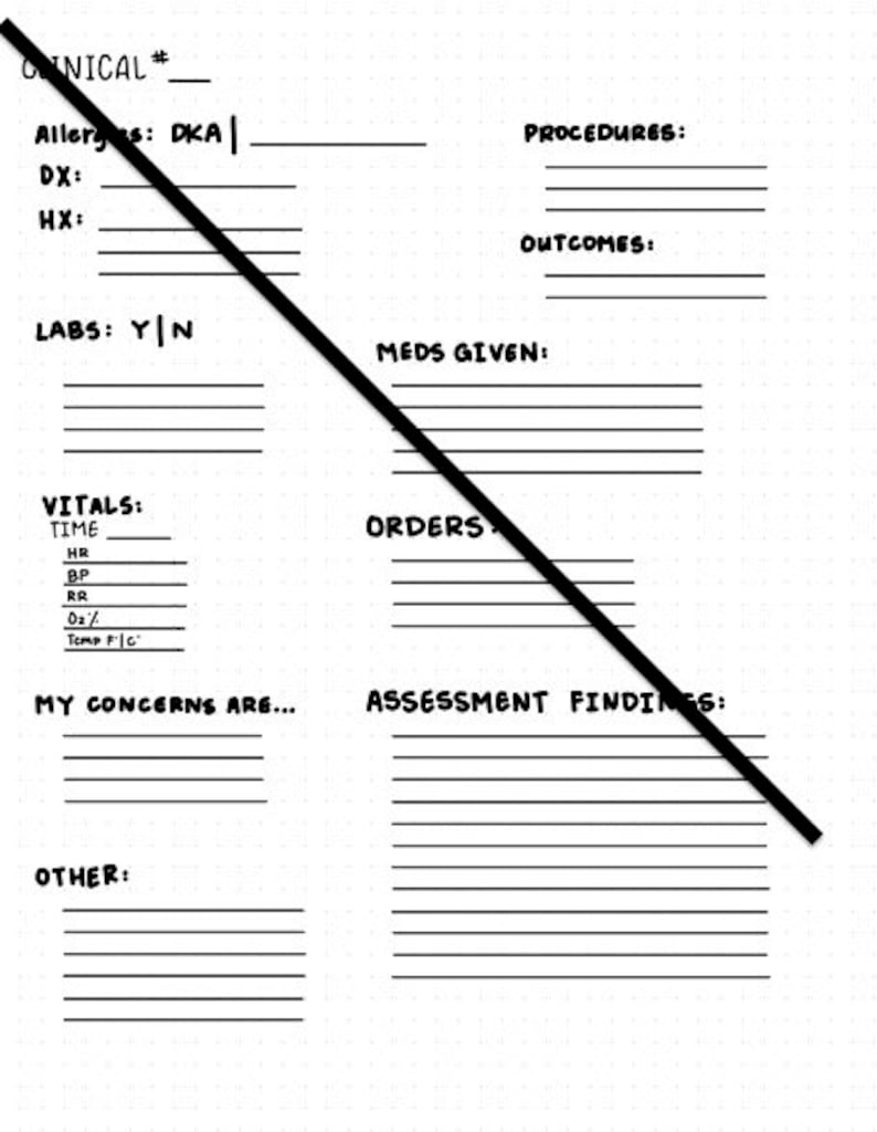 Clinical Cheat Sheet - Etsy