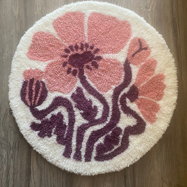 Floral Tufted Rug - Etsy