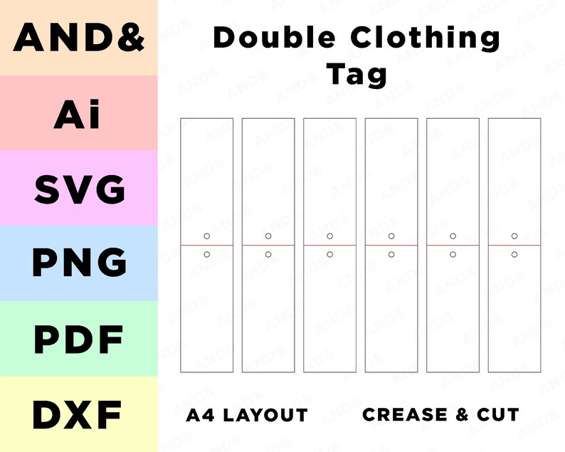 Double Clothing Tag Cut Files Crease Cut Line Art SVG Files Cut Files ...