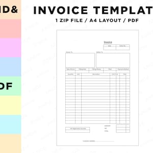 Invoice Template Invoice Pdf Printable Invoice File Vector File Invoice ...