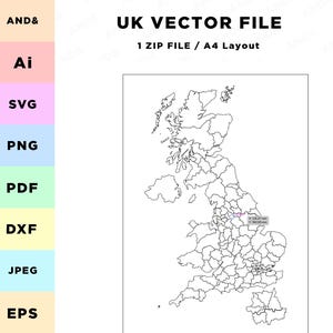 United Kingdom Map Svg King and Queen Cut File UK Vector File Map ...