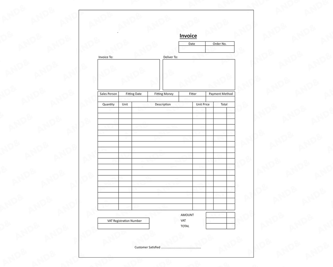 Invoice Template Invoice Pdf Printable Invoice File Vector File Invoice ...