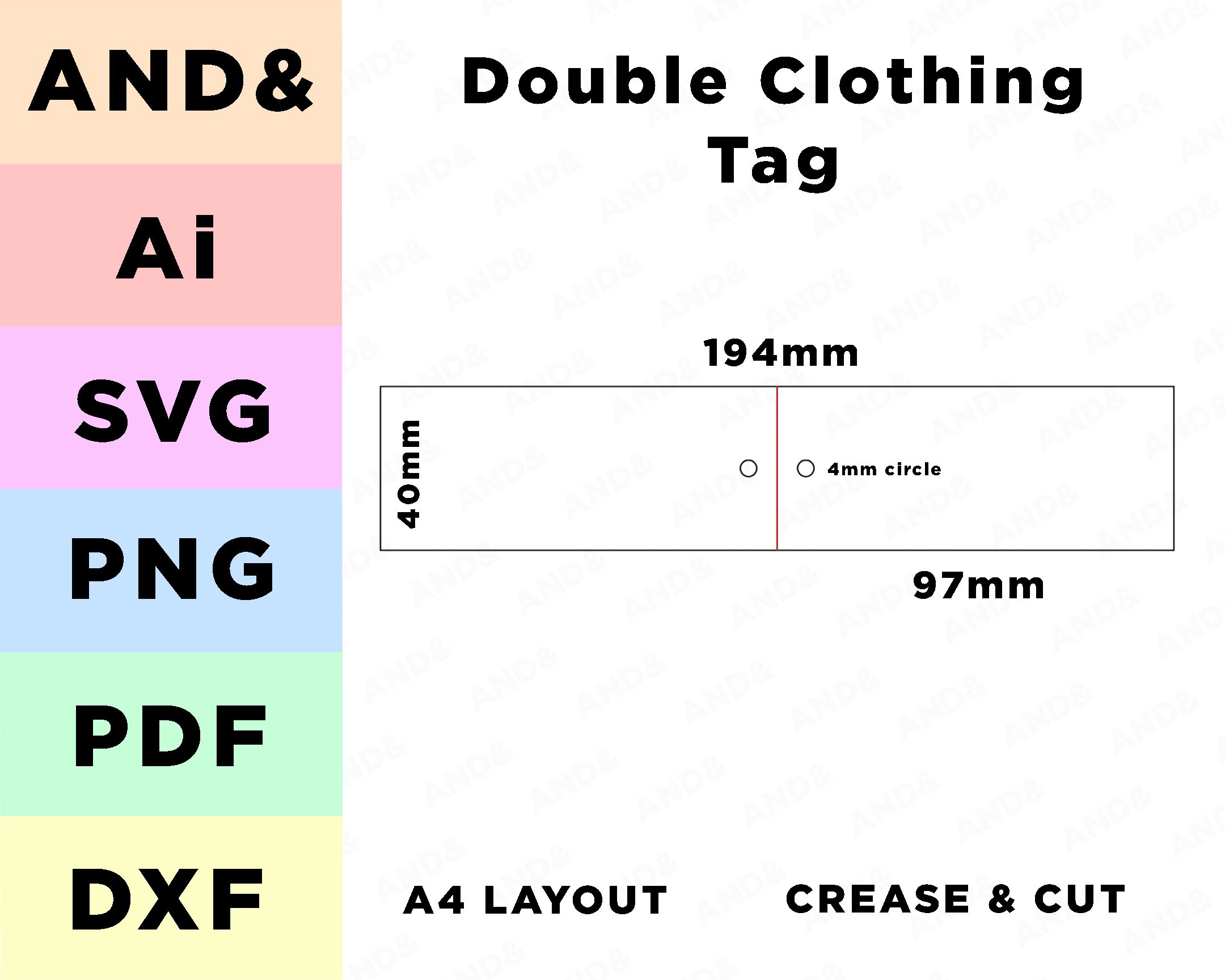 Double Clothing Tag Cut Files Crease Cut Line Art SVG Files Cut Files ...