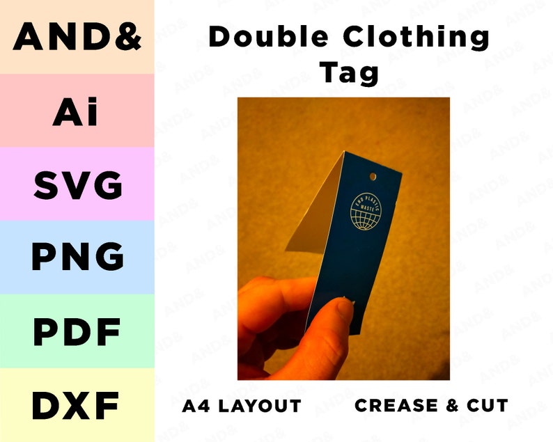 Double Clothing Tag Cut Files Crease Cut Line Art SVG Files Cut Files ...