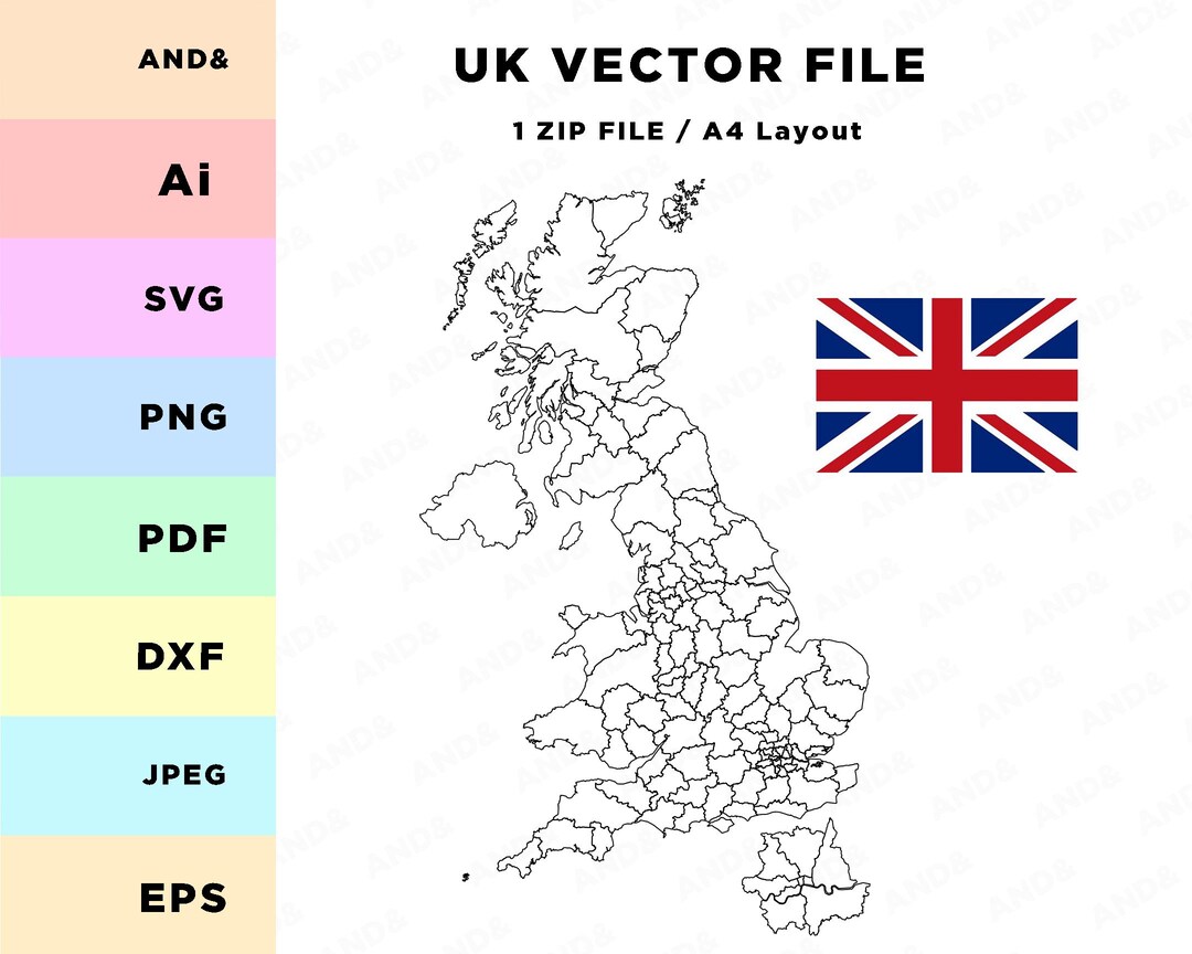 United Kingdom Map Svg King and Queen Cut File UK Vector File Map ...