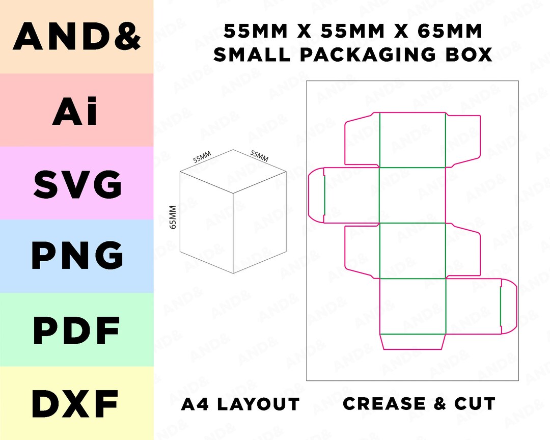 Small Packaging Box Line Art SVG Files Cut Files DXF Files Retail Svg ...