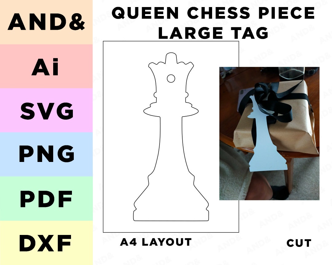 Queen Chess Piece Art Chess SVG Chess Queen Tag Chess Girlfriend Gift ...
