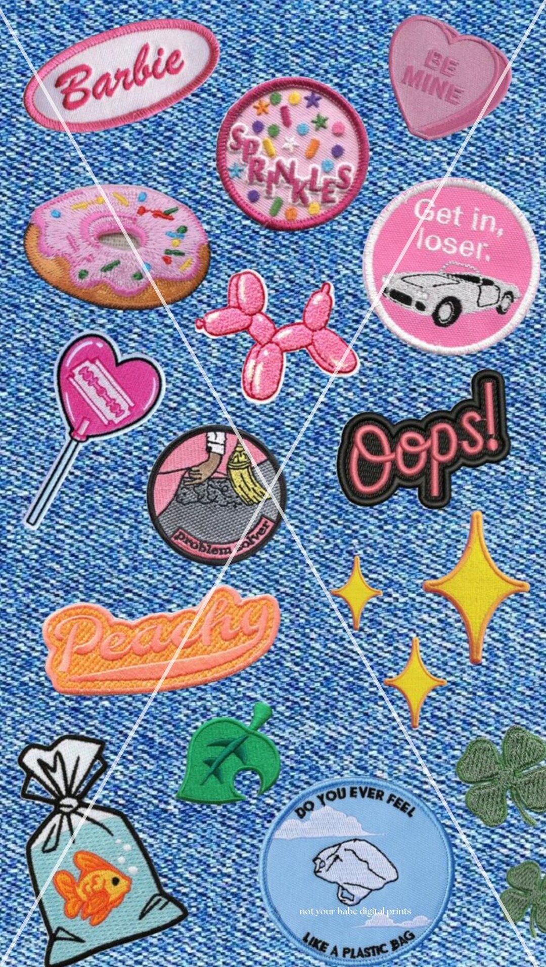 Denim Patches Collage Digital Art Print, Digital Download - Etsy