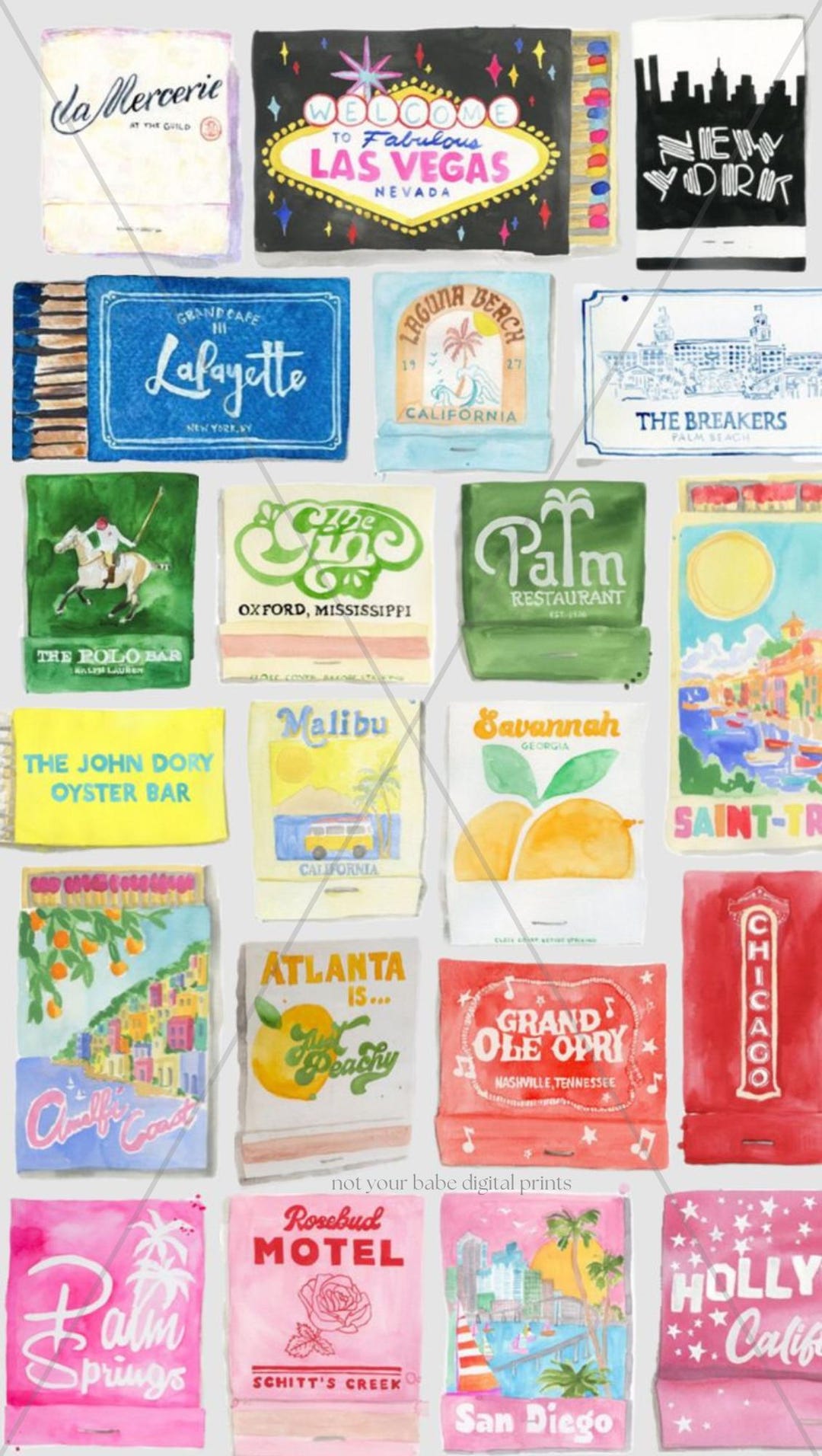 Multicolor Matchbook Digital Art Print, Digital Download - Etsy