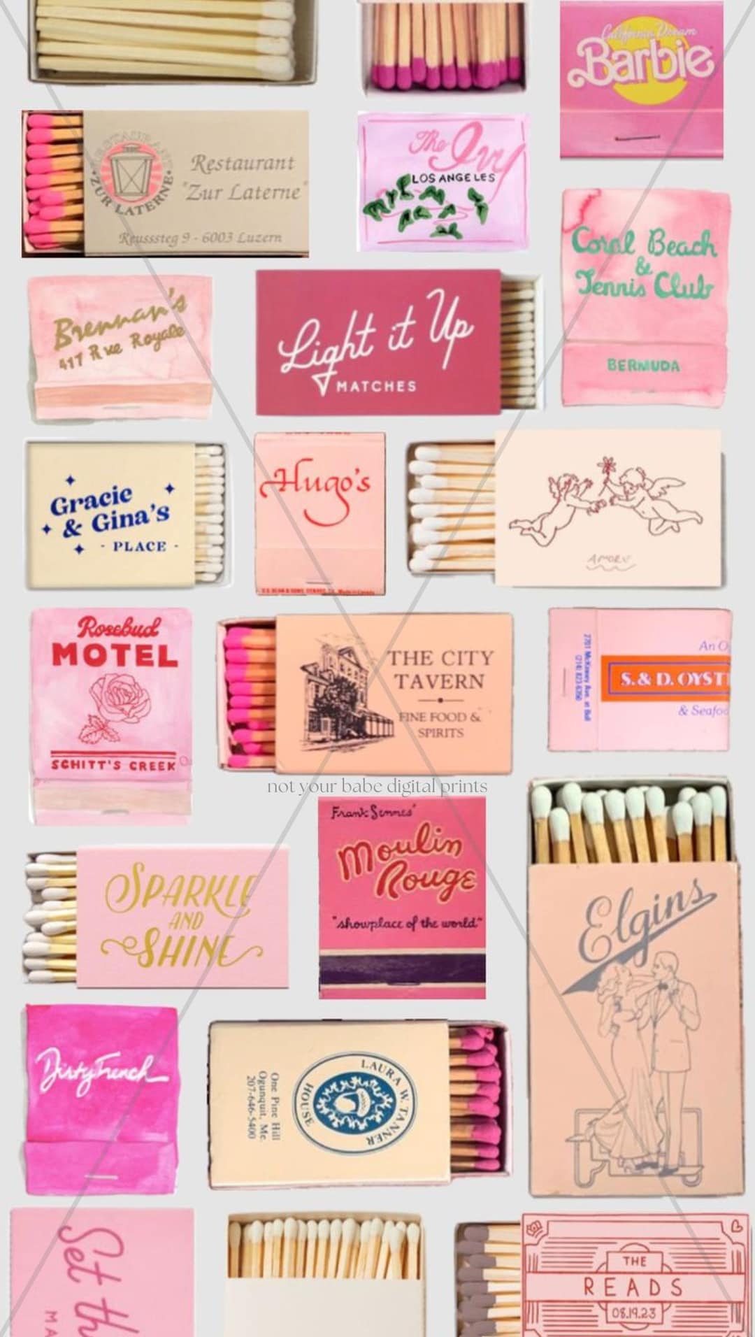 Pink Matchbook Digital Art Print, Digital Download - Etsy