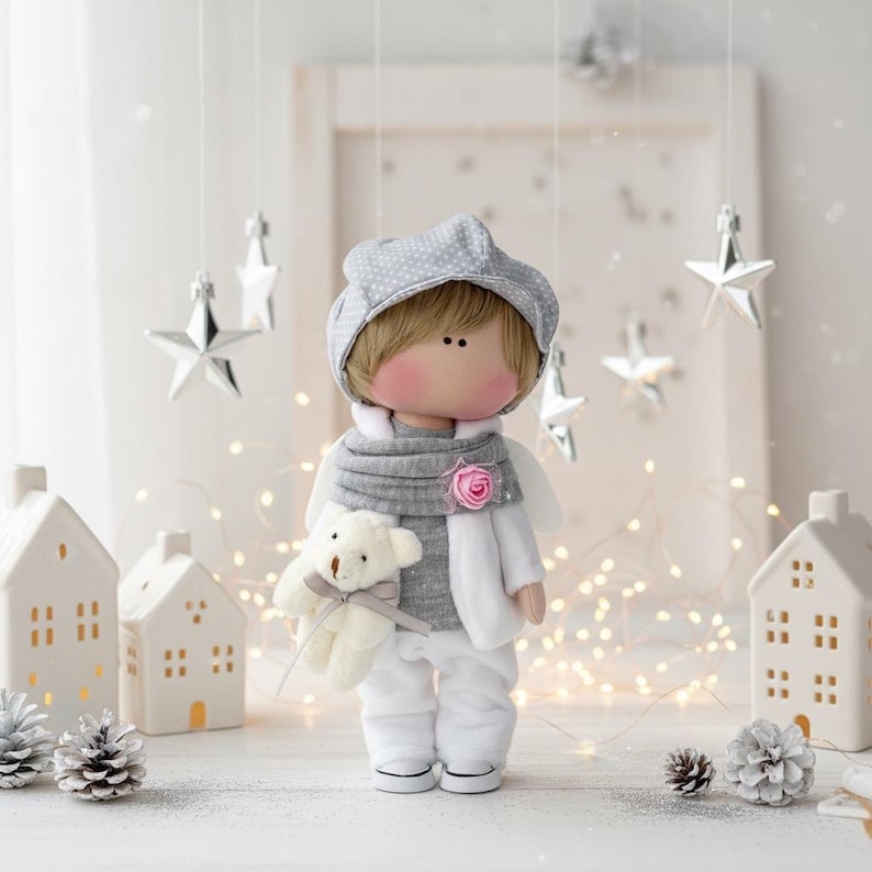 Angel Rag Doll Christmas Sewing Pattern DIY Guardian Boy Tutorial ...