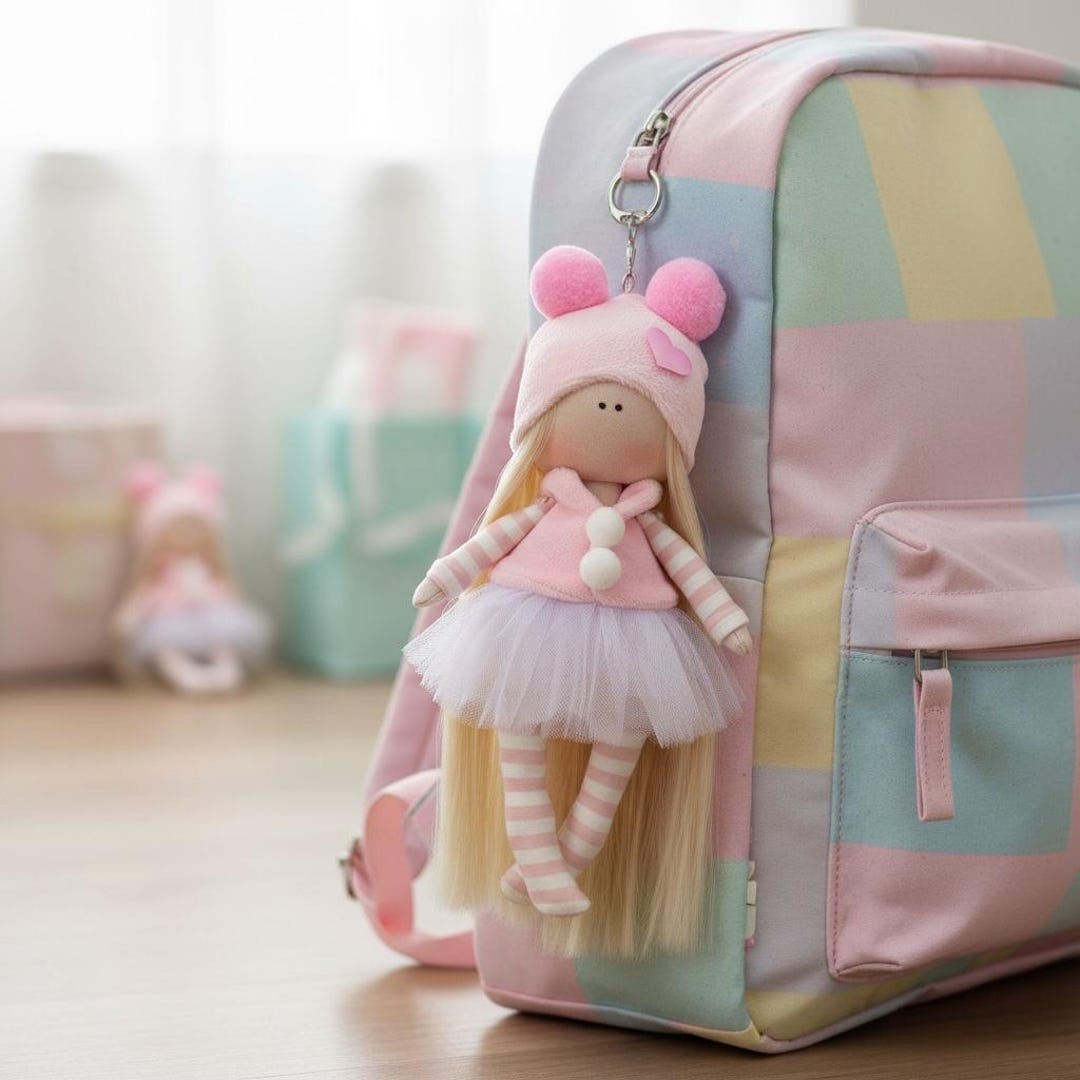 Doll Keychain Sewing Pattern DIY Bag Charm PDF Tutorial for Beginners ...