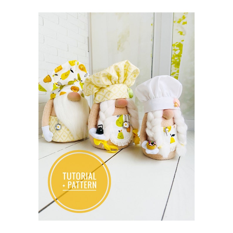 Gnome Pattern Kitchen Gnomes Family Chef Gnomes Pattern DIY - Etsy