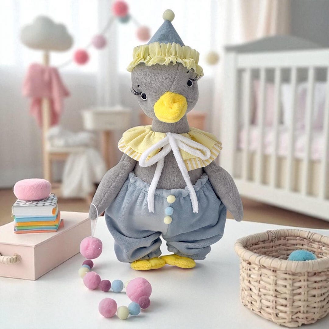Plush Goose PDF Sewing Pattern Circus Themed Soft Toy Removable Clothes ...
