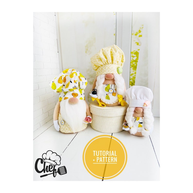 Gnome Pattern Kitchen Gnomes Family Chef Gnomes Pattern DIY - Etsy