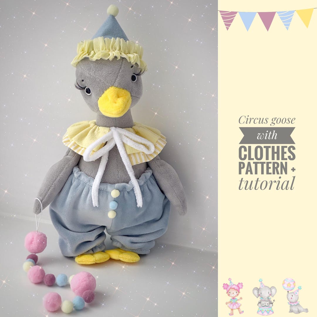 Goose Sewing Pattern and Tutorial, DIY Plush Soft Stuffed Animal ...