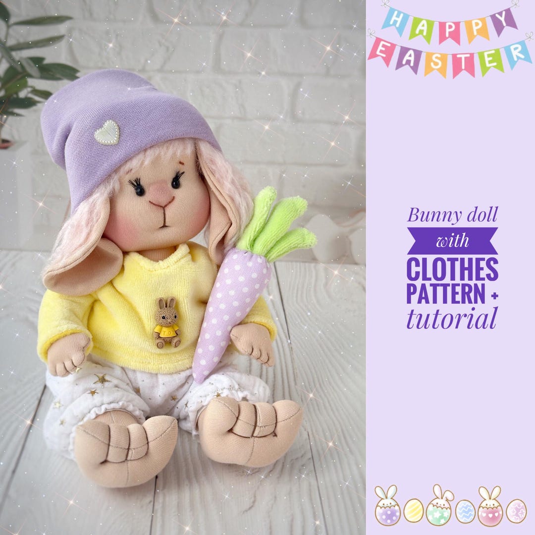 Baby Bunny Sewing Pattern PDF, Make an Easter Soft Rabbit Rag Doll With ...