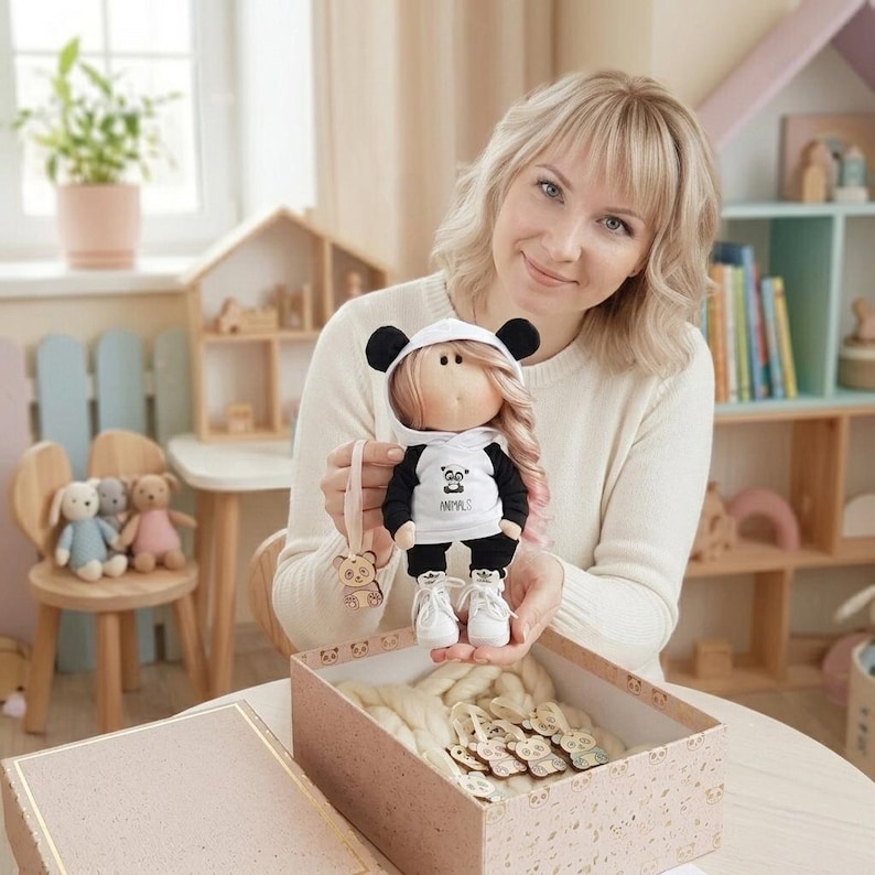 Panda Rag Doll Pattern PDF Tutorial Plush Toy DIY Nursery Decor Cloth ...