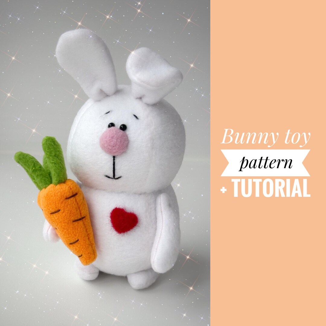 Bunny Doll Sewing Pattern, Bunny Toy Pattern 7.5 Inches Tall, DIY Doll ...