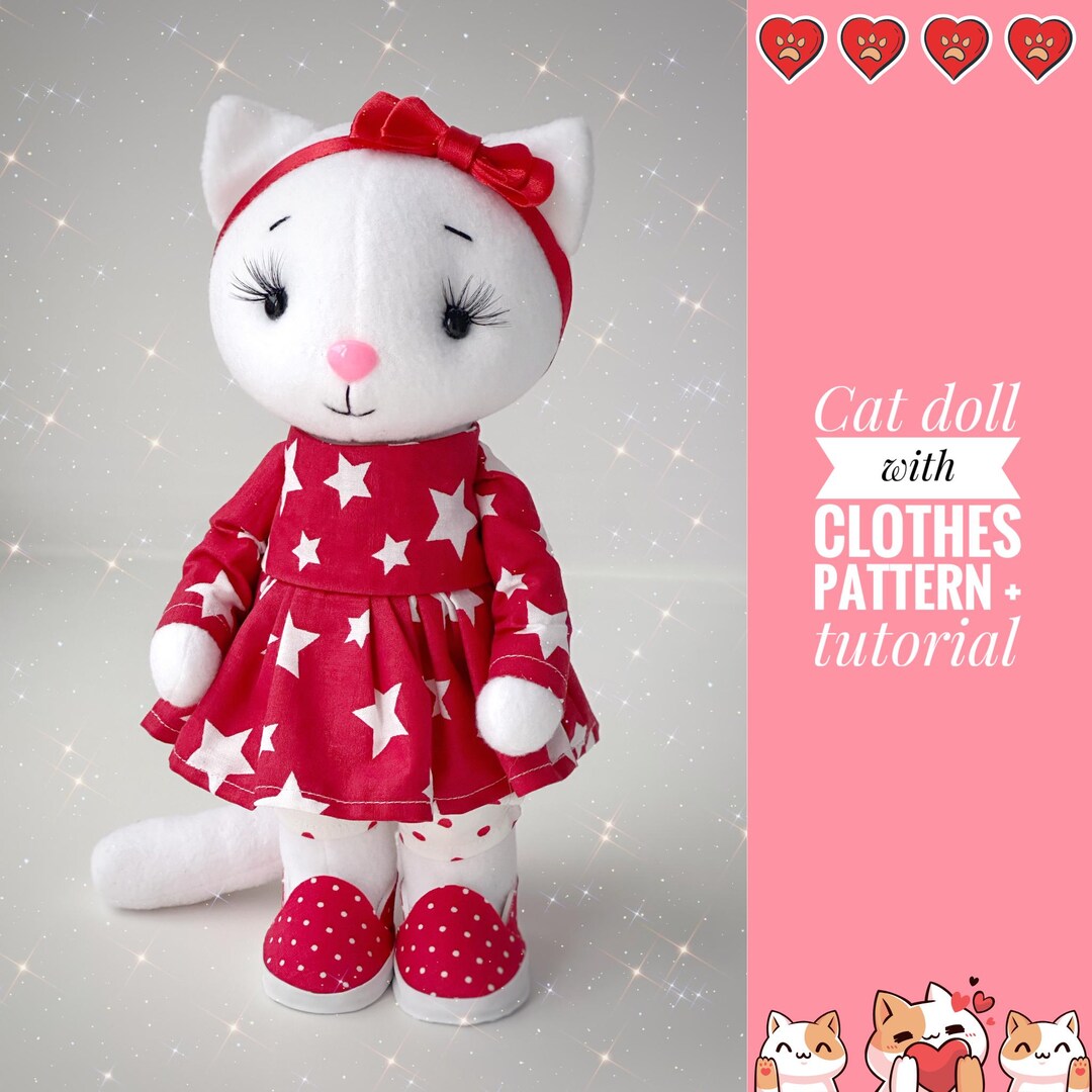 Low Sew Cat Plushie Sewing Pattern, DIY Soft Animal Toy Tutorial PDF ...