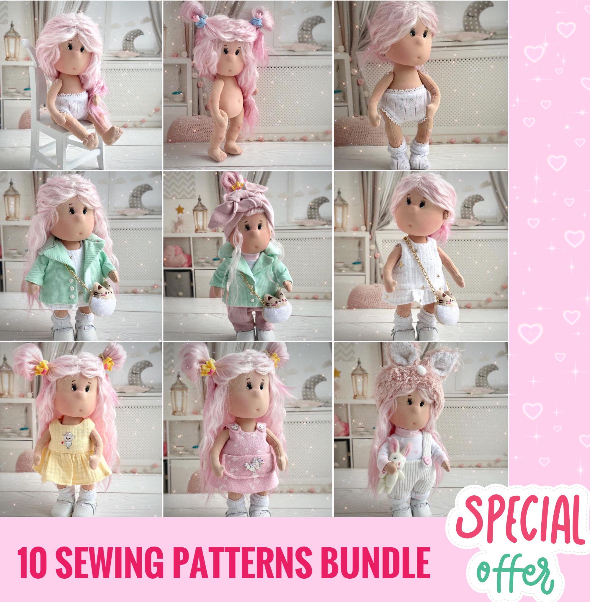 Rag Doll Body With Complete Wardrobe Bundle Offer, 10 X PDF Sewing ...