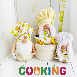 Gnome Pattern, Kitchen Gnomes Family, Chef Gnomes Pattern, DIY Gnome ...