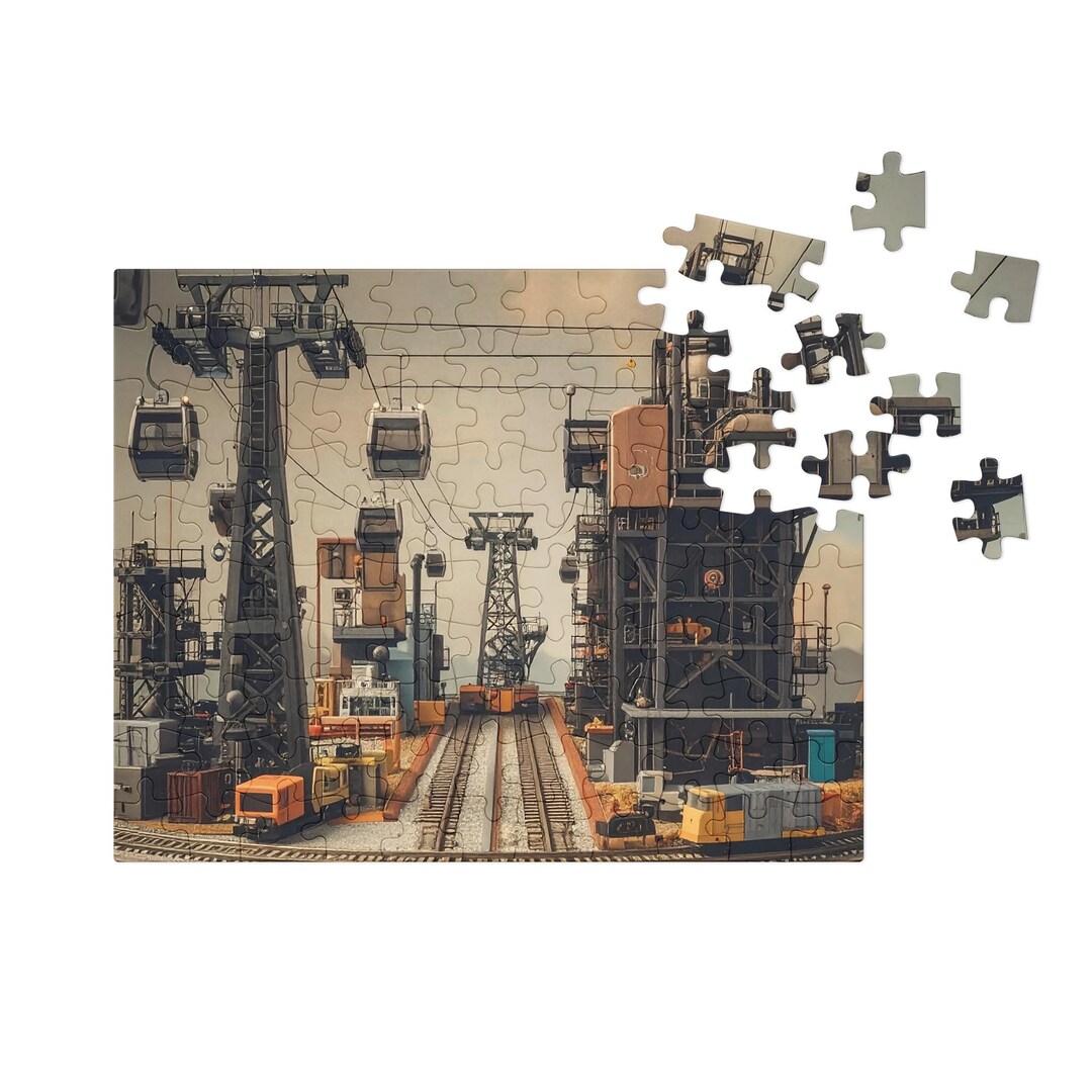 Vintage Cable Car Puzzle | Industrial Railway Station | Urban Transit ...