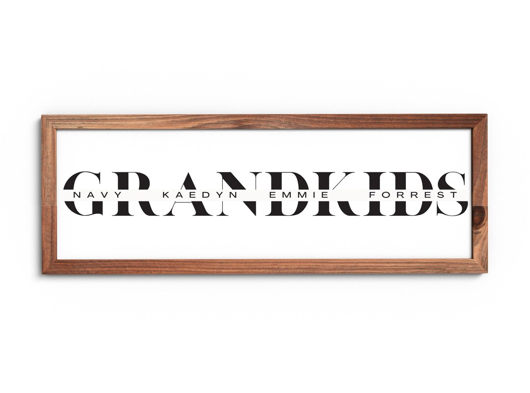 Custom Grandkids Wood Sign. Custom Grandkid Names. - Etsy