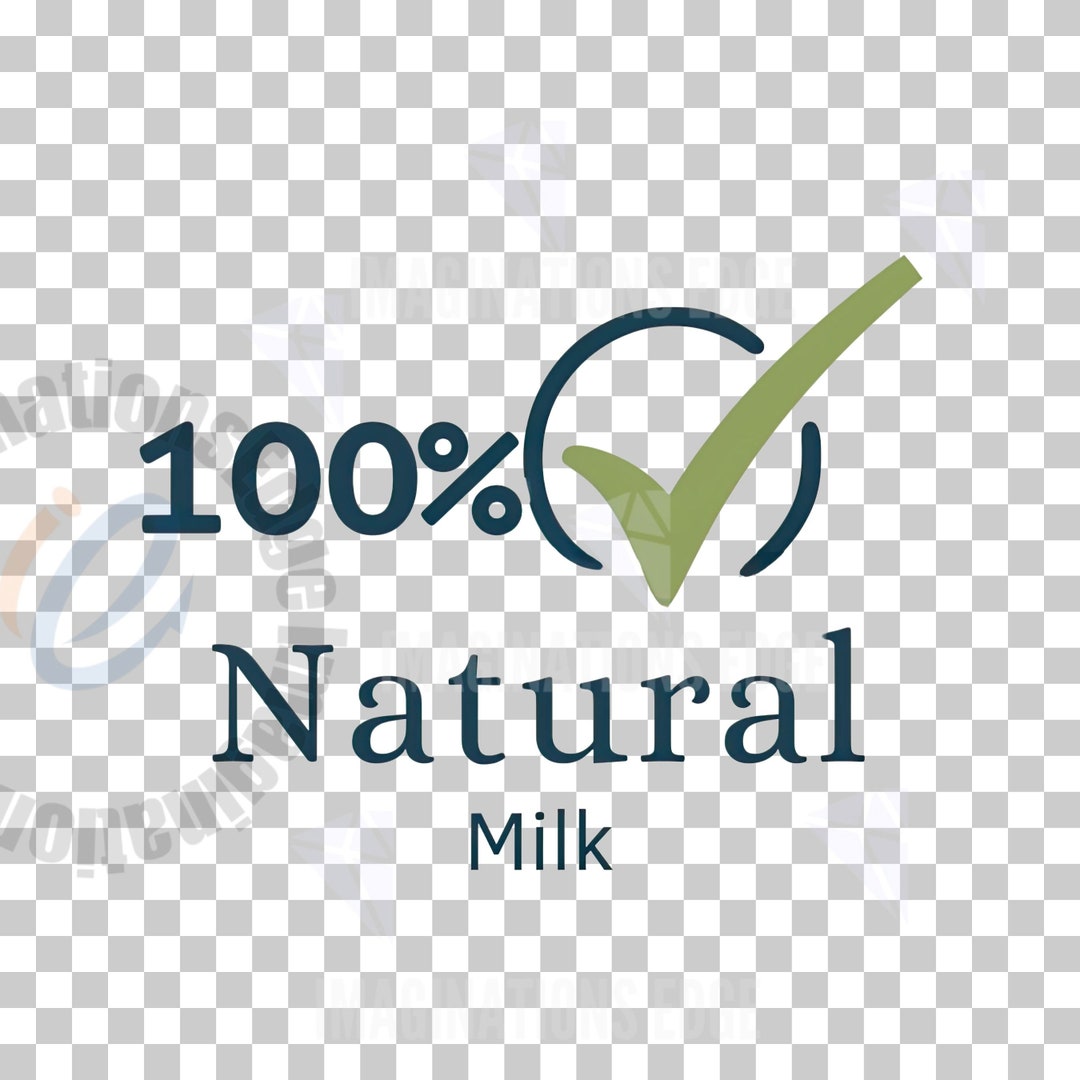 100% Natural Milk Logo PNG & JPG | Eco-friendly Design for Small ...