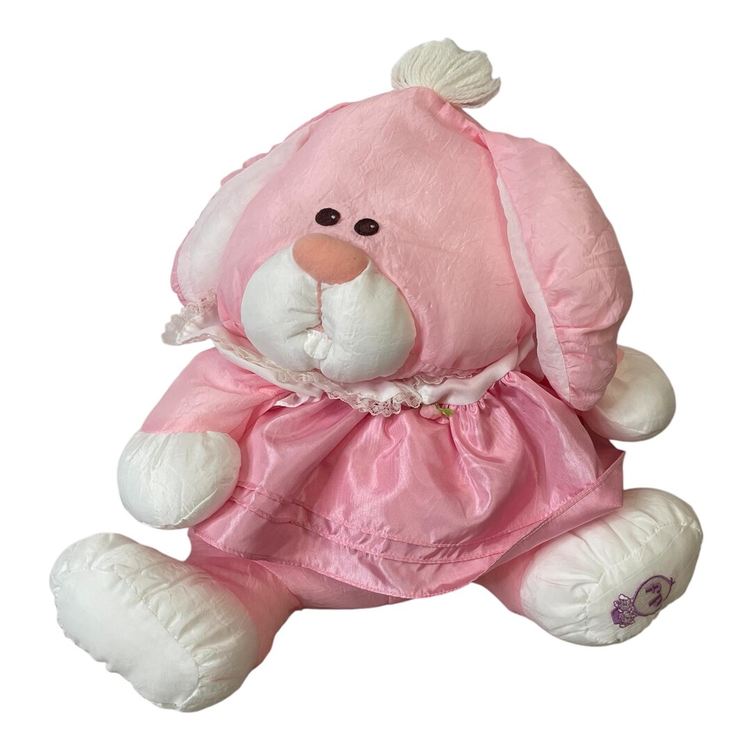Fisher Price Vintage Puffalumps Parachute Pink Bunny in Pink White ...