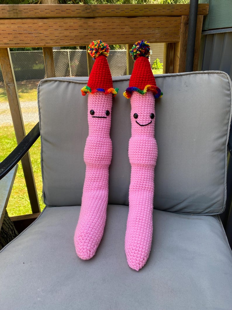 Worm With Party Hat Crochet PDF Pattern - Etsy