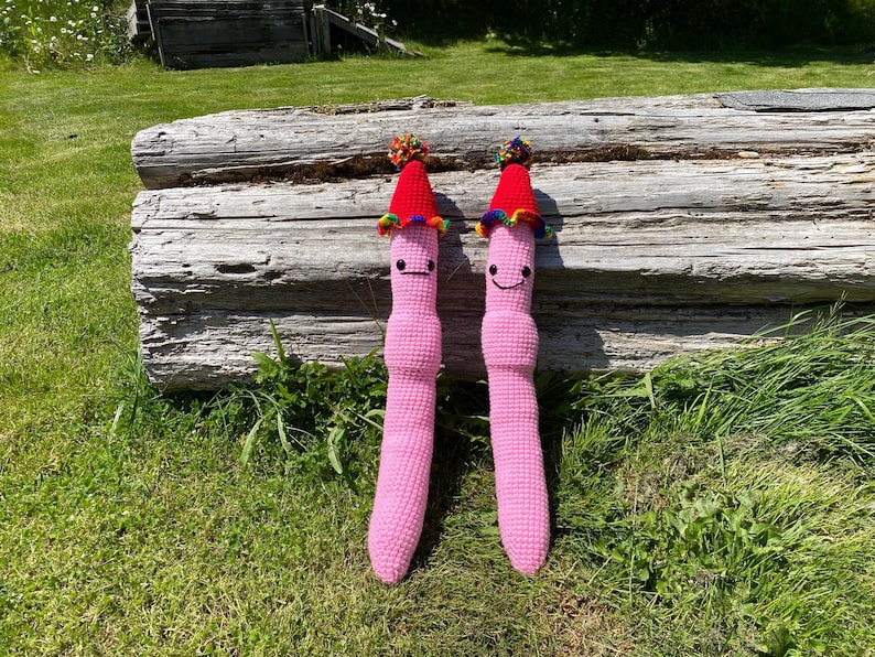 Worm With Party Hat Crochet PDF Pattern - Etsy
