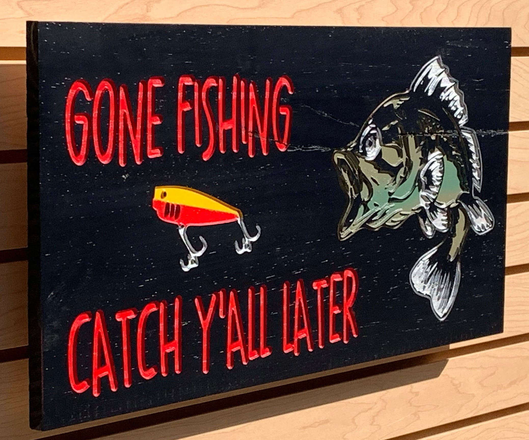 Gone Fishing Catch You Later Wooden Sign Fish on Fisherman Gifts - Etsy
