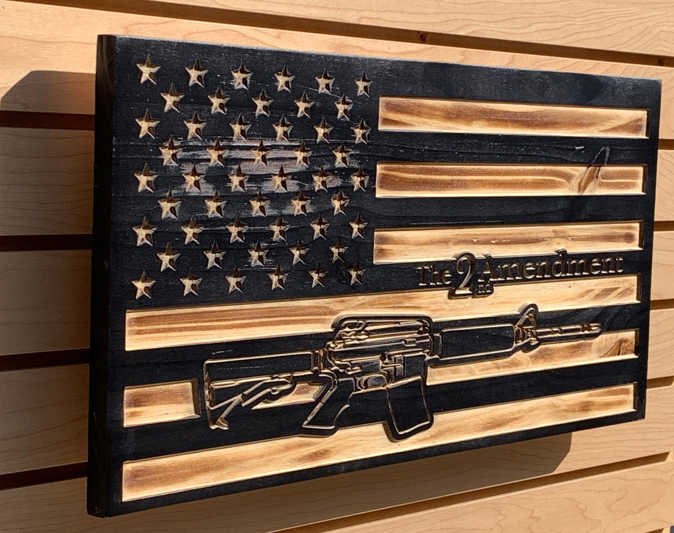 Wooden, United States, 2nd Amendment, Flag, Rustic - Etsy
